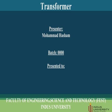 Transformer presentation | PPT