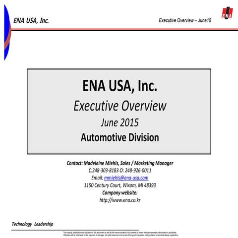 ENA USA Inc Technology Overview 06292015 | PPT