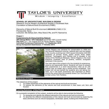 Enbe project one july 2015 | PDF