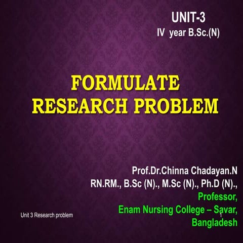 Unit Research Problem.ppt Unit Research Problem | PPT
