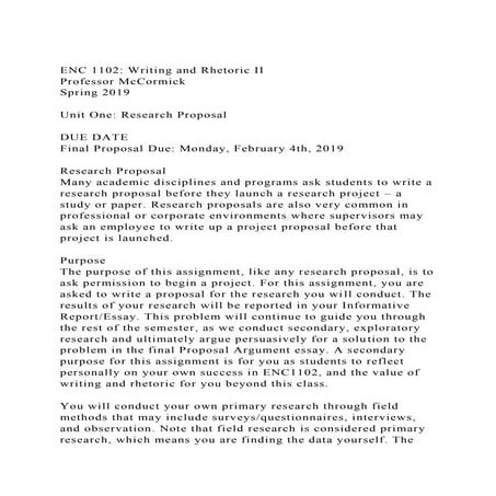 ENC 1102 Writing and Rhetoric IIProfessor McCormickSpring 201.docx ...