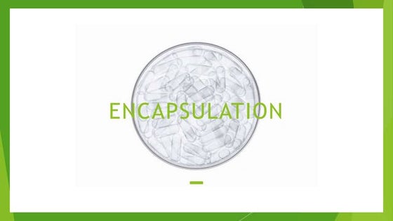 Encapsulation | PPTX | Programming Languages | Computing