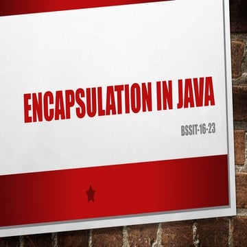 Encapsulation in java | ehsanullah | PPT