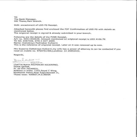 Encashment pdf confirmation | PDF