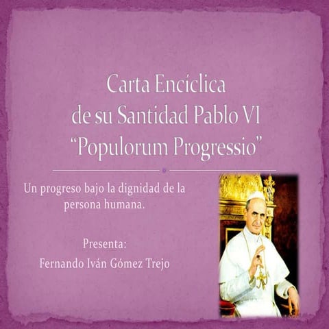 Populorum Progressio | PPTX