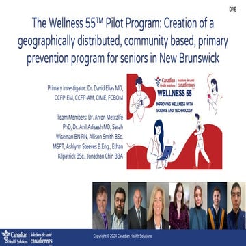 The Wellness 55™ Pilot Program: Creation of a geographically ...