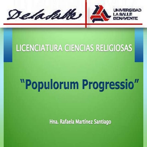 Enciclica Populorum Progressio | PPTX