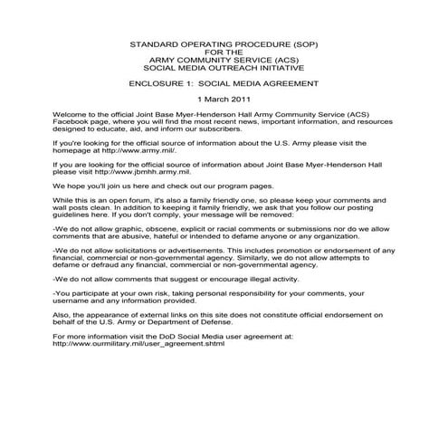 Encl 1 social media agreement | PDF