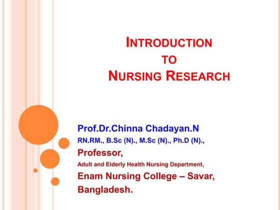 Introduction to Nursing Research | PPT