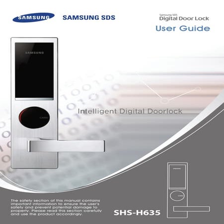 Khóa điện tử SamSung SHS H635 Manual | PDF
