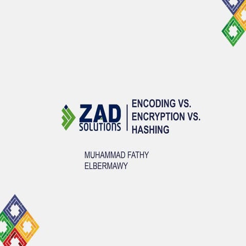 Encoding vs. encryption vs. hashing | PPT