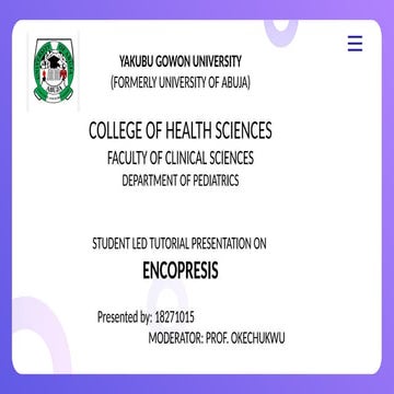 A presentation on ENCOPRESIS in children.pptx
