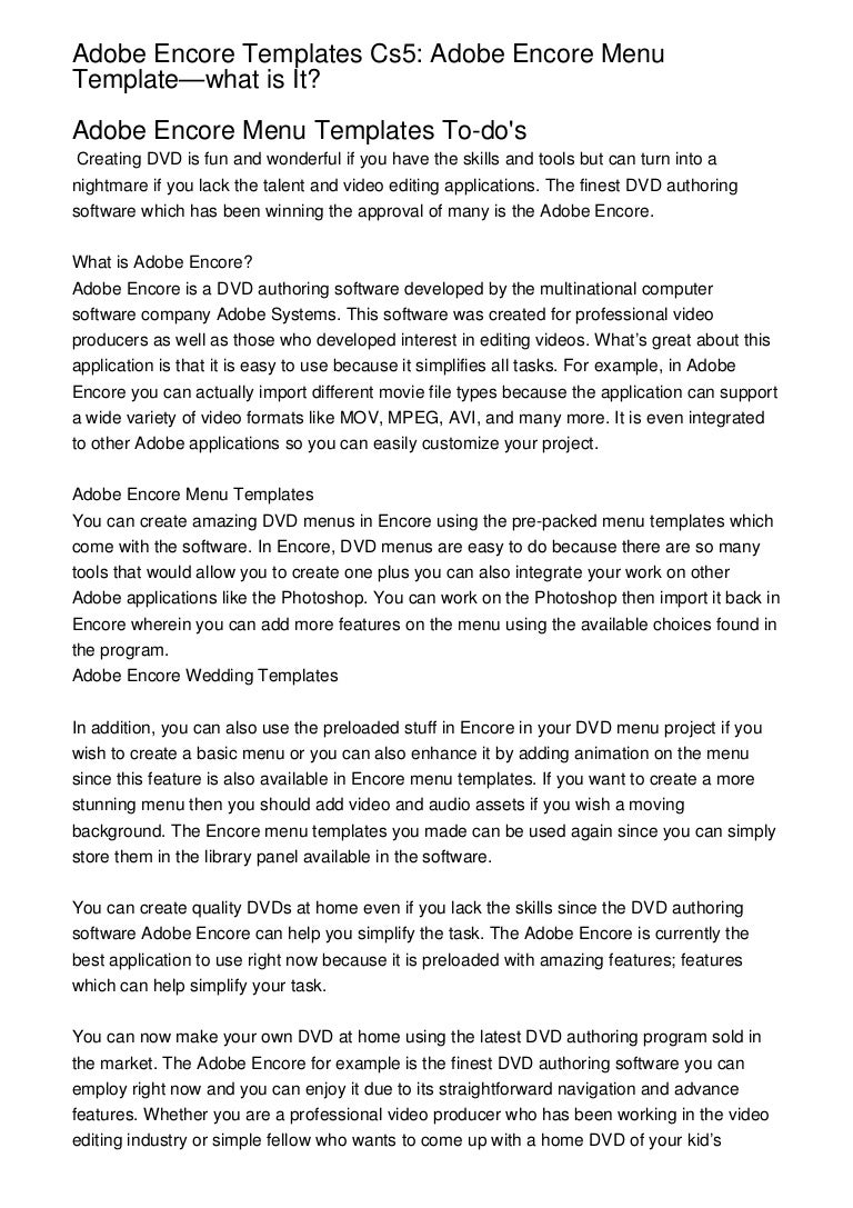 Free encore dvd menu templates - marstelecom