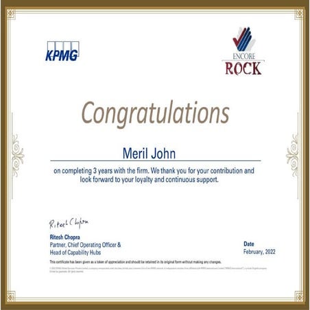 Encore Rock Award 2022 | PPT