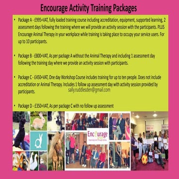 Encourage activity training packages | PPT