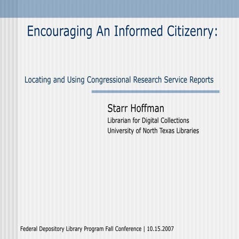 Encouraging an Informed Citizenry (Part 1) | PPT