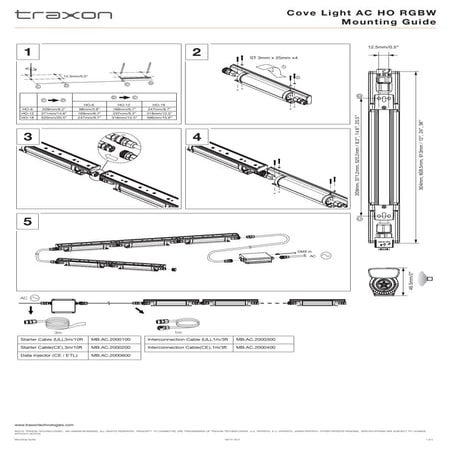 Traxon Cove Light AC HO RGBW Mounting Guide | PDF