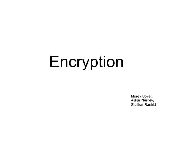 Encryption pres | PDF | Programming Languages | Computing Encryption pres | PDF | Programming Languages | Computing