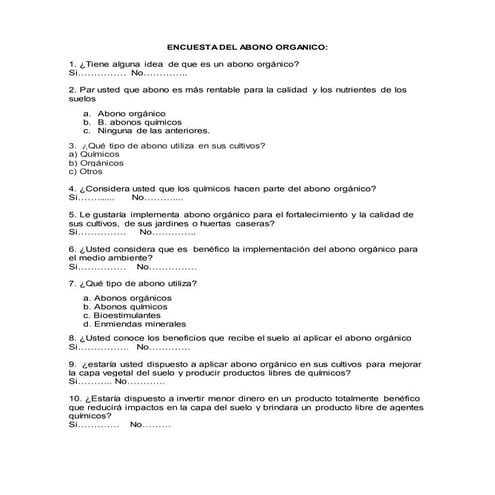 Encuensta del abono | DOCX