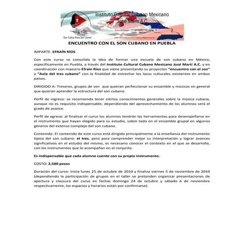 Encuentro con el son cubano en puebla | PDF