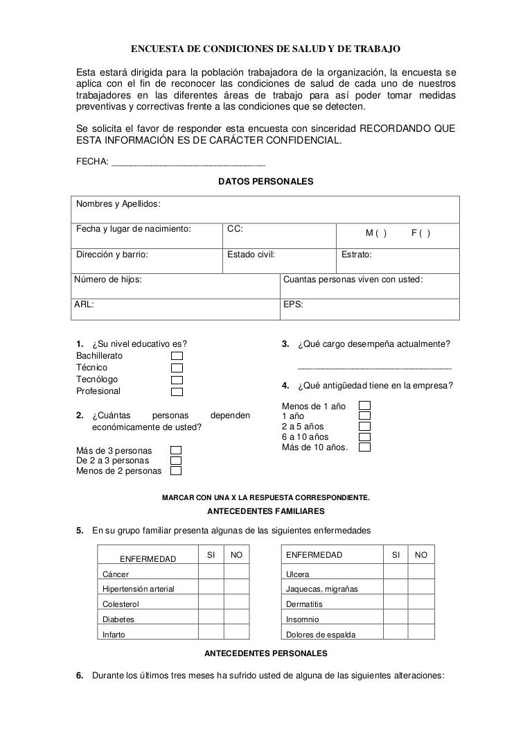 Encuesta de condiciones de salud
