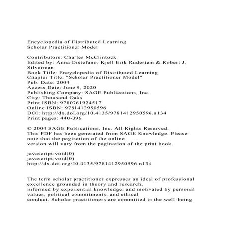 Encyclopedia of Distributed Learning Scholar Practitioner Mo.docx ...