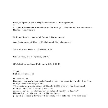 Encyclopedia on Early Childhood Development .docx
