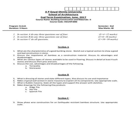 End term examination | DOCX