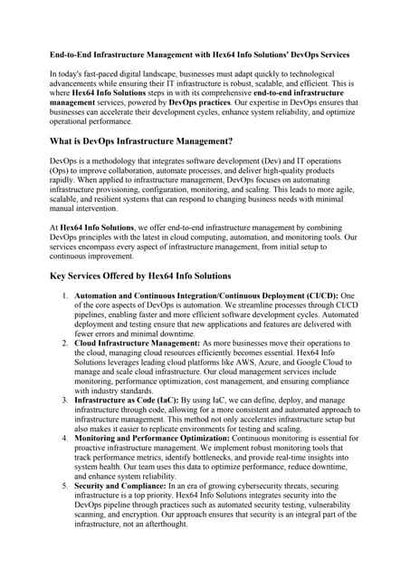 Comprehensive DevOps Infrastructure as Code | PDF