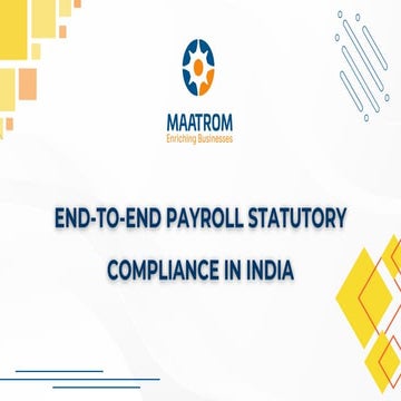 End-to-End Payroll Statutory Compliance in India. | PDF