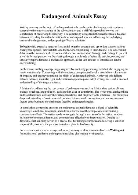 Animal Extinction Essay.pdf