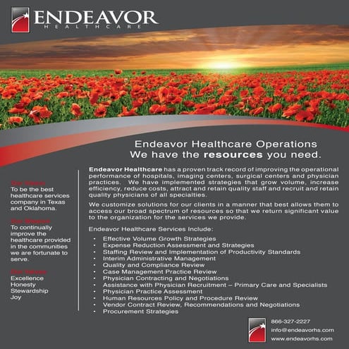 Endeavor Healthcare Operations Brochure | PDF