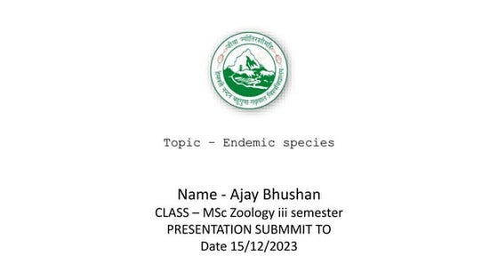 ENDEMISM and ENDEMIC SPECIES | PDF | Geography | Science