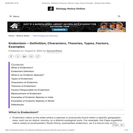 Endemism - Definition, Characters, Theories, Types, Factors, Examples ...