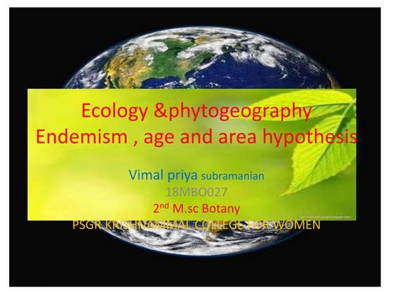 ENDEMISM and ENDEMIC SPECIES | PPT