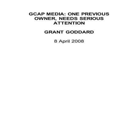 'GCap Media: One Previous Owner, Needs Serious Attention' by Grant ...
