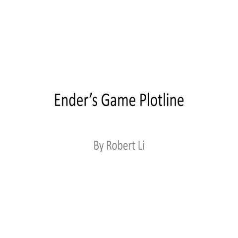 Ender's game plotline | PPTX