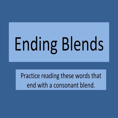 Ending Blends Slide Show | PPT