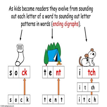 Teaching Kids Ending Digraphs ck, nt, tch | PDF