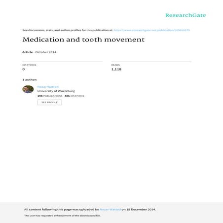 medication and tooth movement | PDF
