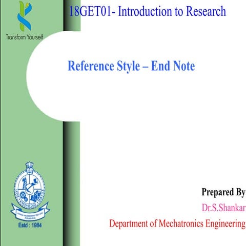 Reference Style And Endnote Pdf