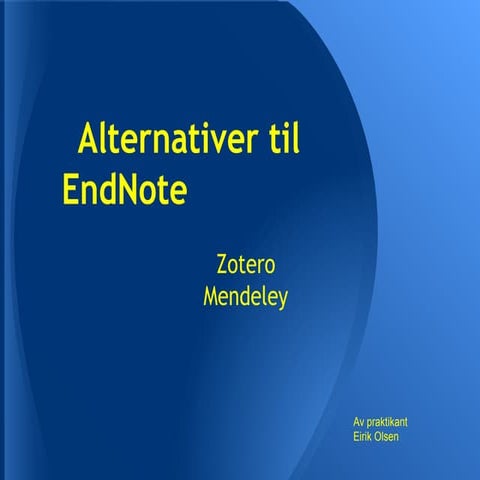 EndNotes alternativer | PPT