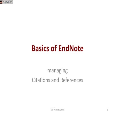 EndNote Workshop | PPTX