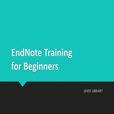 EndNote training for beginners(201411) ppt_upload | PDF