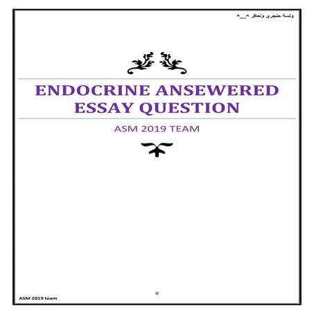 Endocrine ansewered essay question asm 2019 team (1) | PDF