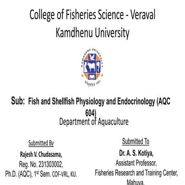 Endocrine control of maturation, spermatogenesis, Oogenesis, Spawning ...