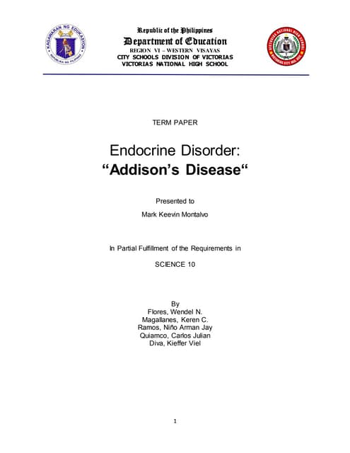 Addison's Disease ppt | PPTX