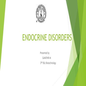 endocrine disorders.ppt presented by gayathrimaripandiyam | PPTX