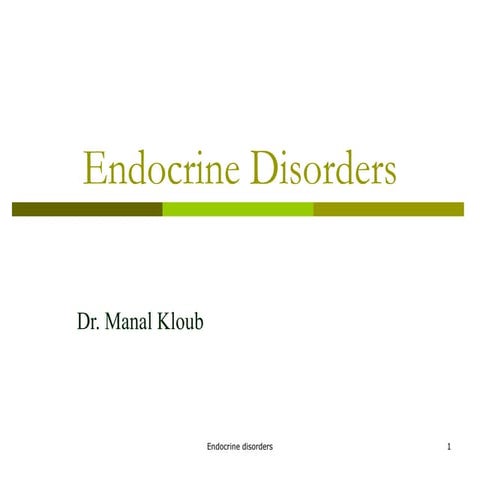 Endocrine disorders for bams final year study | PPT