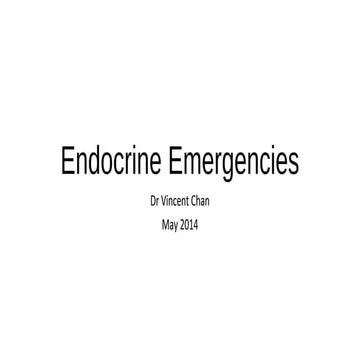 Endocrine Emergencies | PPT